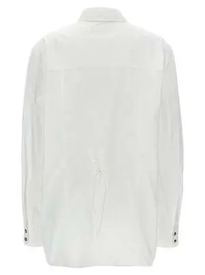 GANNI Lace-up Cotton Poplin Shirt