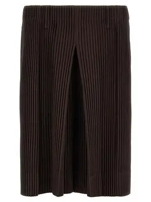 Issey Miyake Tailored Pleats 2' Bermuda Shorts - Brown