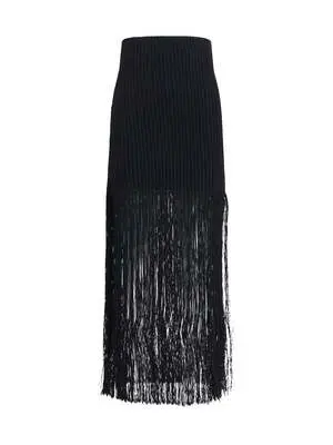 Alaïa Fringe Pencil Skirt - Black