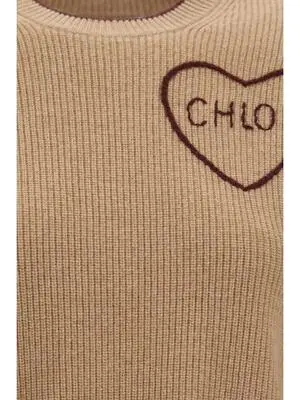 Chloé Heart-logo Sweater - Cream