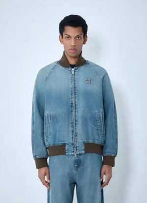 Miu Miu Denim Blouson Jacket - Blue