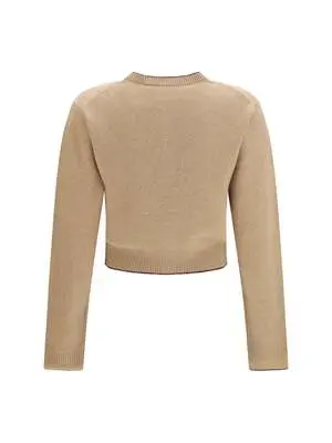 Chloé Fitted Logo Cardigan - Cream