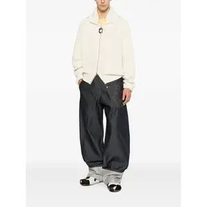 JW Anderson Cable Knit Shawl Collar Cardigan - White