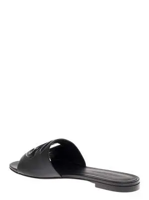 Dolce & Gabbana Leather Cut-out Slip-on Sandals
