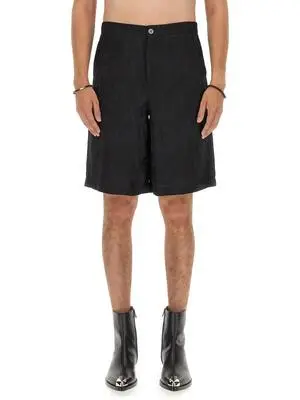 Alexander McQueen Viscose Bermuda Shorts - Black