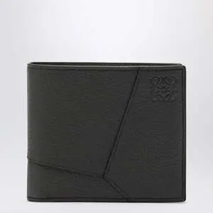 Loewe Dark Grey Puzzle Bi-fold Wallet In Grained Leather - Gray