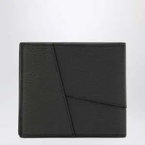 Loewe Dark Grey Puzzle Bi-fold Wallet In Grained Leather