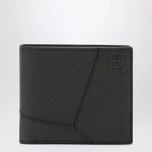 Loewe Dark Grey Puzzle Bi-fold Wallet In Grained Leather - Gray