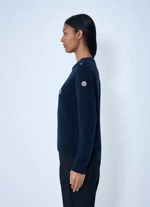 Moncler Embroidered Logo Wool Sweater