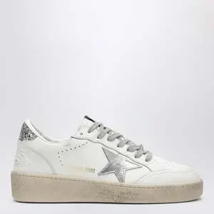 GOLDEN GOOSE Silver/platinum Glitter Ball Star Sneakers - White