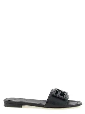 Fendi Baguette' Slides - Black