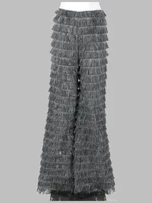 Alberta Ferretti Fringed Pants - Gray