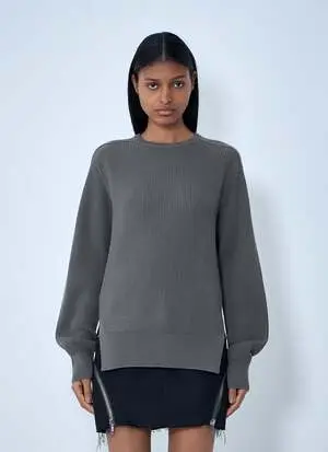 Rick Owens Ribbed Knit Sweater - Gray