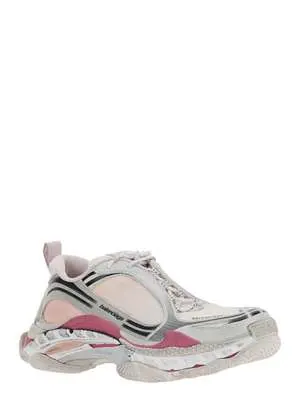Balenciaga Triple-s 2' Sneakers With Logo On The Front And Back And Worn Effect In Leather For - Multicolor