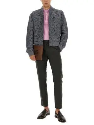 Etro Jacquard Bomber Jacket With Logo