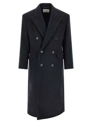 Saint Laurent Double-breasted Coat - Blue