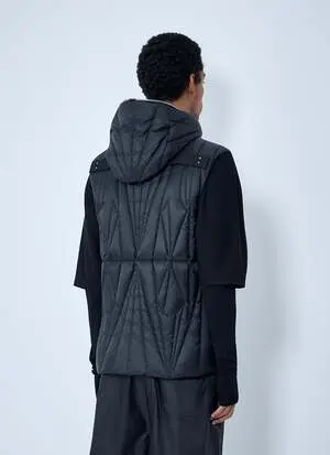 Moncler Rick Owens Geocamo Flight Quilted Hooded Gilet - Black