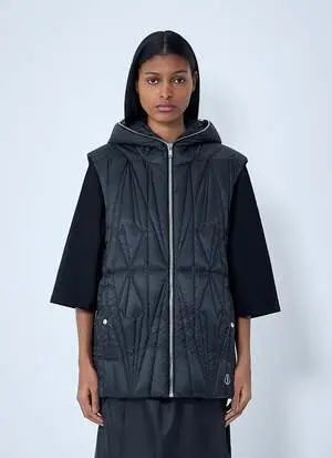 Moncler Rick Owens Geocamo Flight Quilted Hooded Gilet - Black