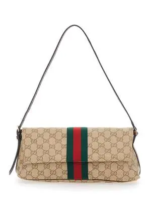 Gucci Madison' Beige Medium Shoulder Bag With Web Stripe In Gg Canvas For - Multicolor