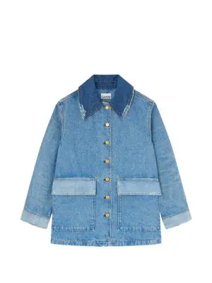 GANNI Patchwork Denim Jacket - Multicolor
