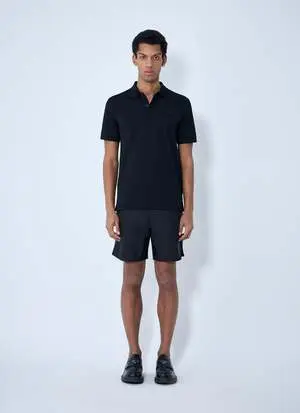 Prada Logo Motif Polo Shirt - Black