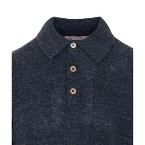 Brunello Cucinelli Large Ribbed Knitted Linen Polo