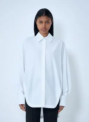 Sportmax Oversized Cotton Poplin Shirt - White