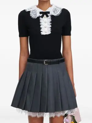 SELF-PORTRAIT Lace Collar Top - Multicolor