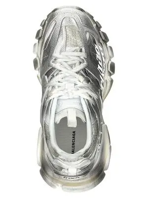 Balenciaga Track Stencil Logo Sneakers - Silver