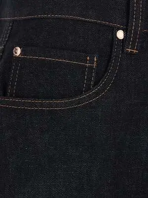 Brunello Cucinelli Black Jeans With Logo Patch On The Back And Contrasting Stitching In Denim For - Multicolor