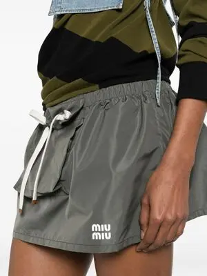Miu Miu Logo Mini Skirt