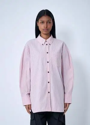 GANNI Stripe Shirt - Pink
