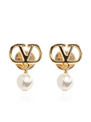 Valentino Garavani Vlogo Signature Pearl Earrings - Multicolor