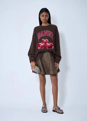 GANNI Brushed Knit Sweater - Brown
