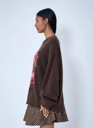 GANNI Brushed Knit Sweater - Brown