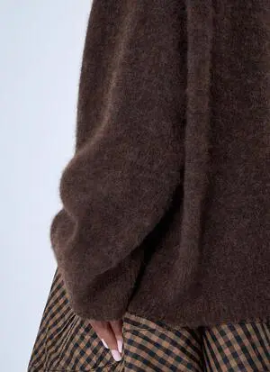 GANNI Brushed Knit Sweater - Brown
