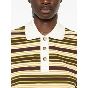 Moncler Striped Cotton Polo Top