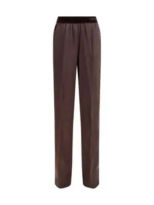 TOM FORD TOM FORD Stretch Silk Satin Pants Brown