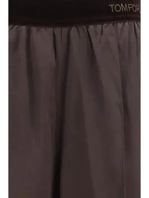 TOM FORD Stretch Silk Satin Pants - Brown