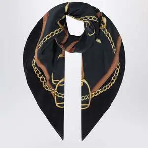 Gucci Printed Silk Crãªpe Carre In /grey - Black