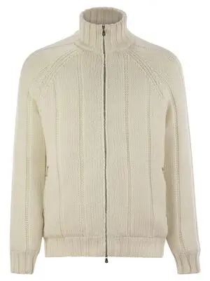 Brunello Cucinelli Cashmere Knit Down Jacket - Cream