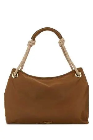 Prada Caramel Fabric Shopping Bag - Brown