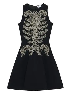 Alexander McQueen Jacq Vlm Mini Dress - Black
