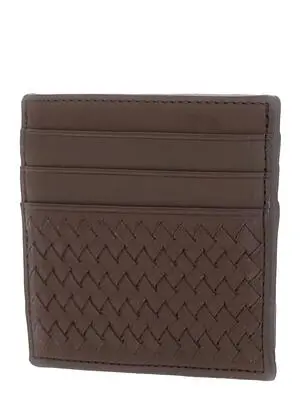 Dragon Diffusion Card Holder With Woven Design In Leather For