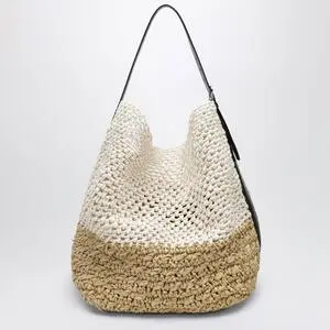 TOTEME Tote Bag With Belt Detail In Ecru Raffia - Cream