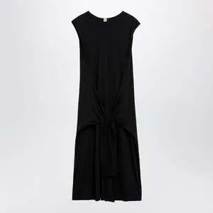 TOTEME Maxi Jersey Dress With Belt In Cotton - Black