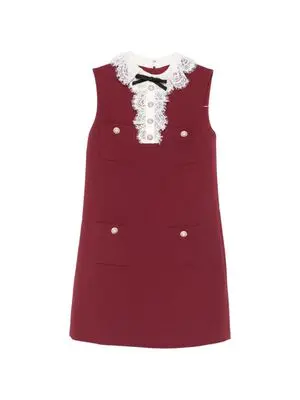SELF-PORTRAIT Lace Collar Mini Dress - Multicolor