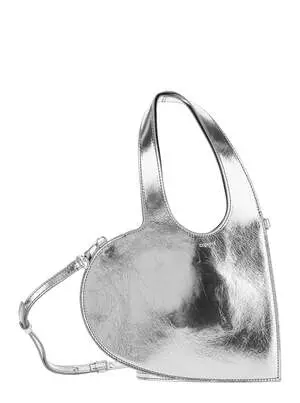 Coperni Heart' Heart-shaped Metallic Crossbody Bag With Logo Lettering On The Front And Cut-out On The Handle In Leather - Multicolor