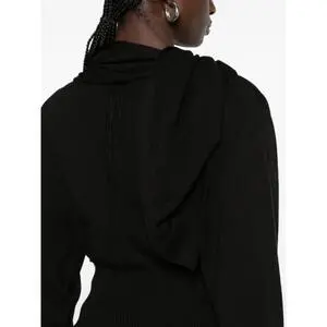 Rick Owens Knitted Draped Neck Long Sleeves Top