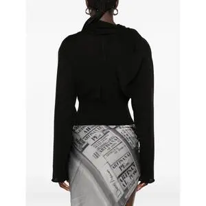 Rick Owens Knitted Draped Neck Long Sleeves Top